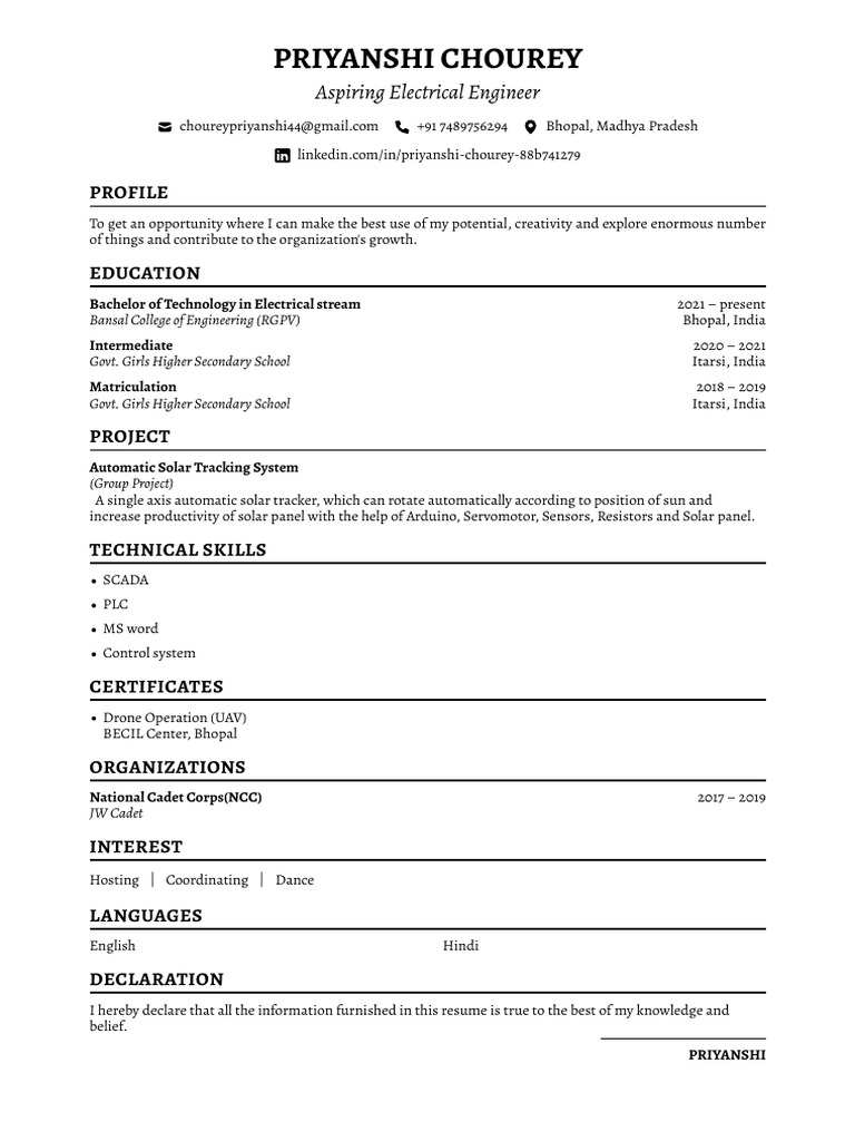 Priyanshi Chourey Flowcv Resume 20240720 | PDF