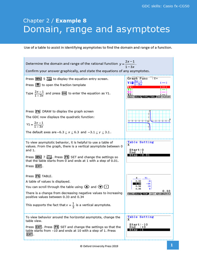 Finding Asymptotes with GDC | PDF | Asymptote | Function (Mathematics)
