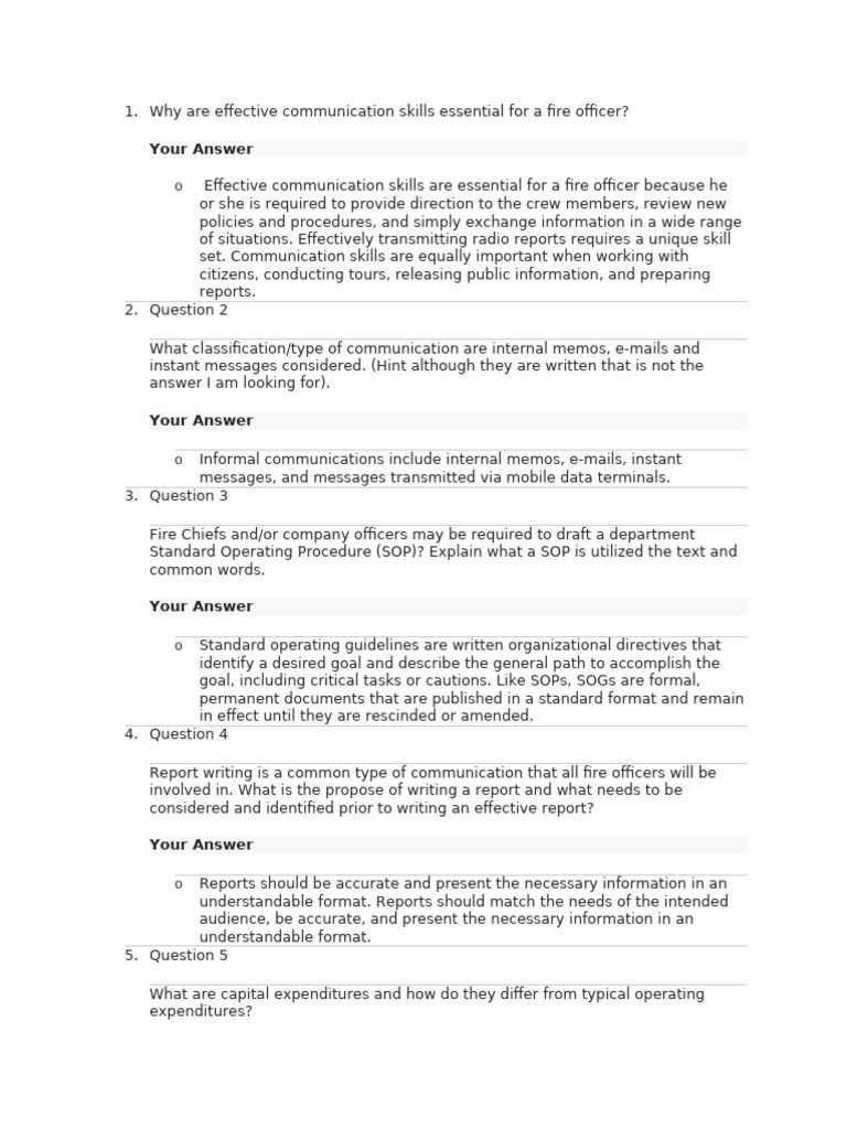Fire Officer Communication Essentials | PDF | Expense | Communication