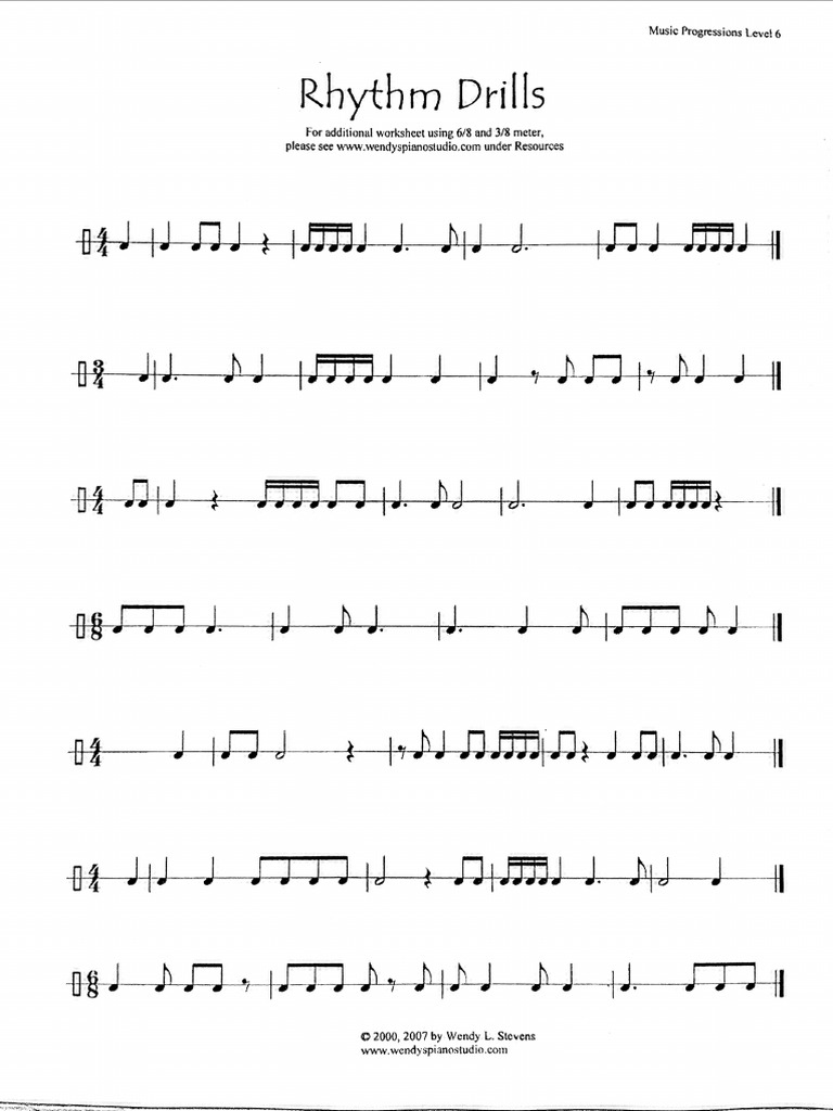 Rhythm Drills Practice 16th Notes | PDF