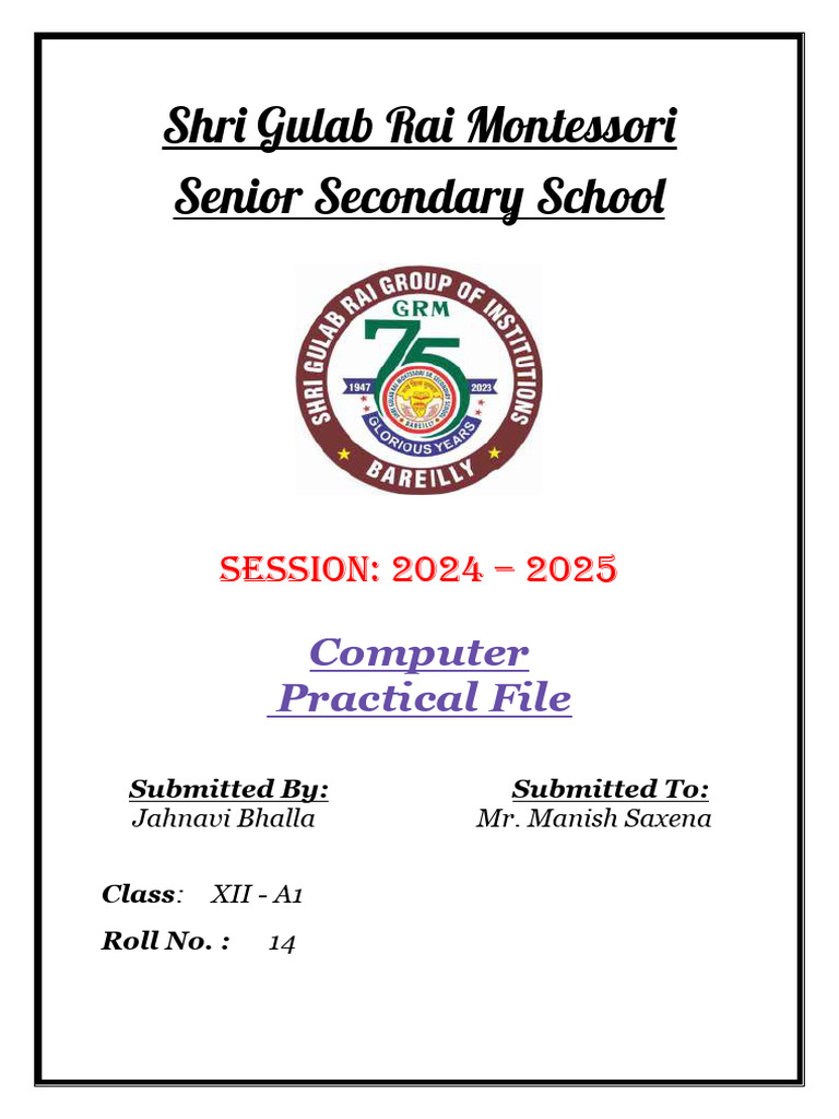 Practical File Comp (25 Python Programs) - 1 | PDF | Text File | Comma ...