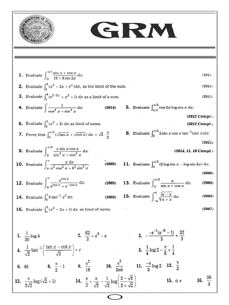 02 Integration (Sheet -3) | PDF