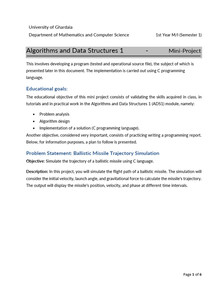 Mini Projet ASD1 2024 2025 | PDF | Computing | Computer Programming