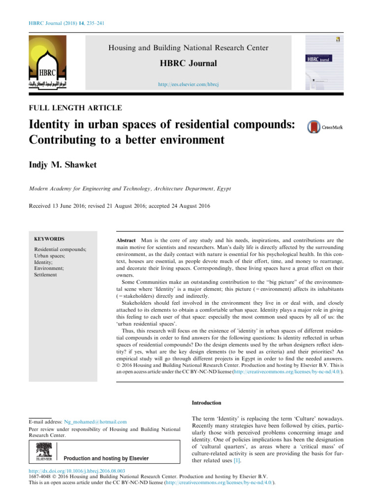 Identity in Urban Spaces of Residential Compounds | PDF | Identity ...