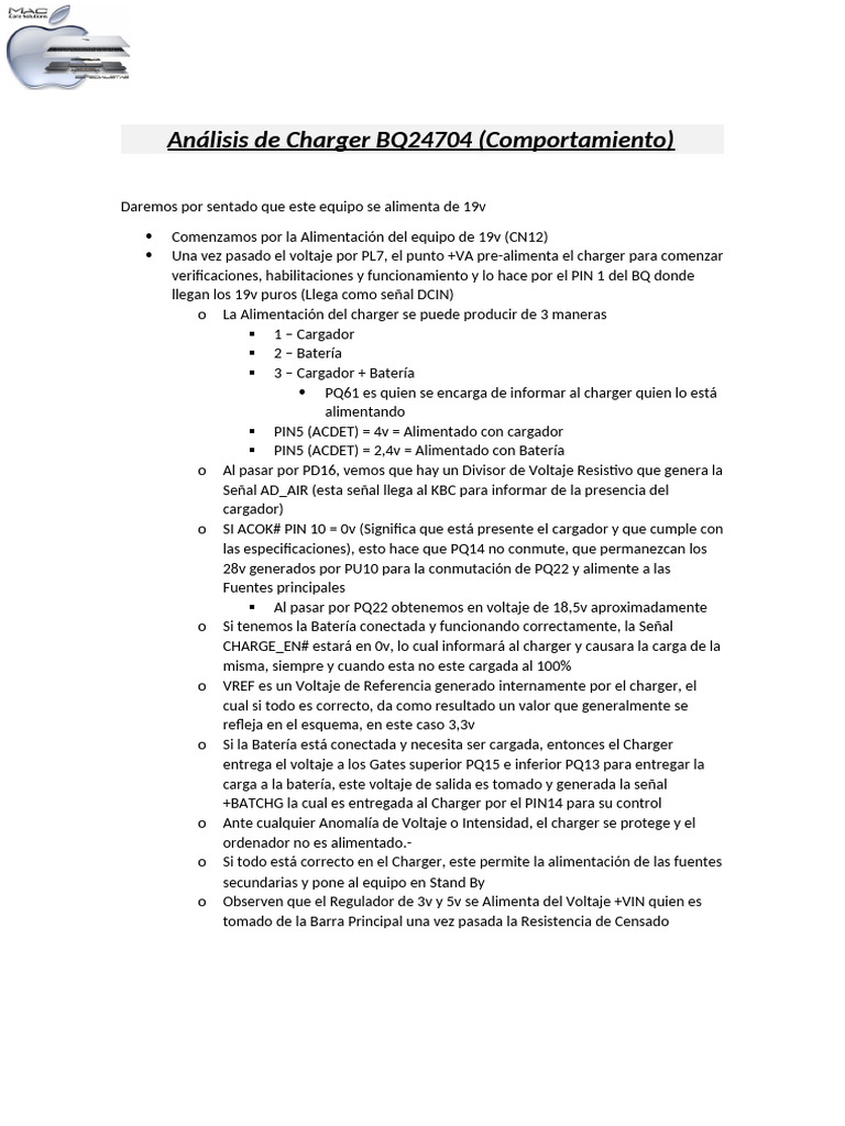 Análisis de Charger BQ24704 | PDF | Ingenieria Eléctrica | Electricidad