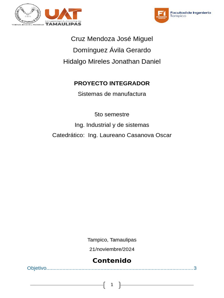 Proyecto Final - Sistemas de Manufactura (Indelpro) | PDF | Calidad ...