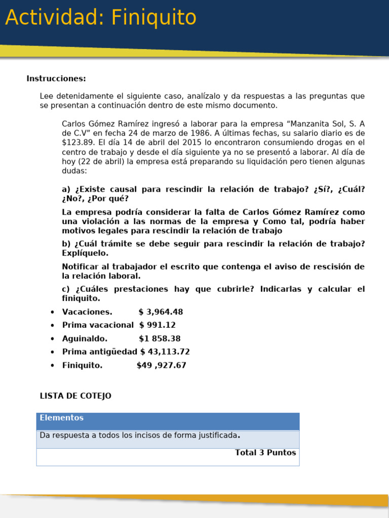 A Finiquito | PDF