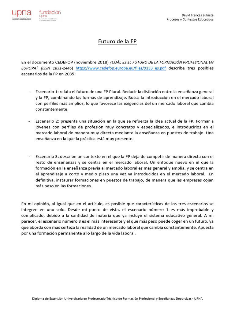 Futuro de la FP | PDF
