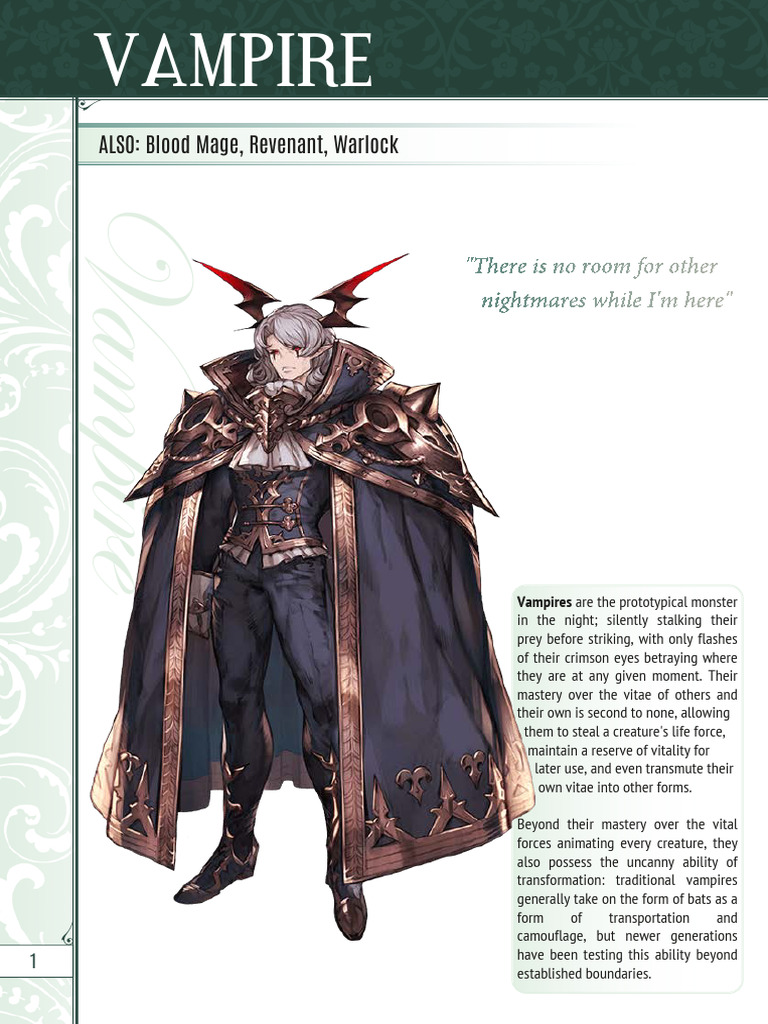 Class - Vampire by Basil (1) | PDF | Vampires