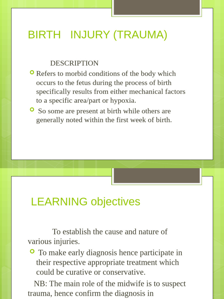 Birth Injury (Trauma) - 1-3 | PDF | Anatomical Terms Of Motion | Arm