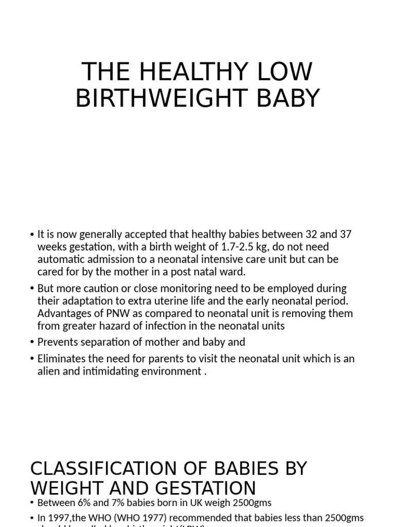 Understanding Low Birth Weight Babies | PDF | Childbirth | Heart
