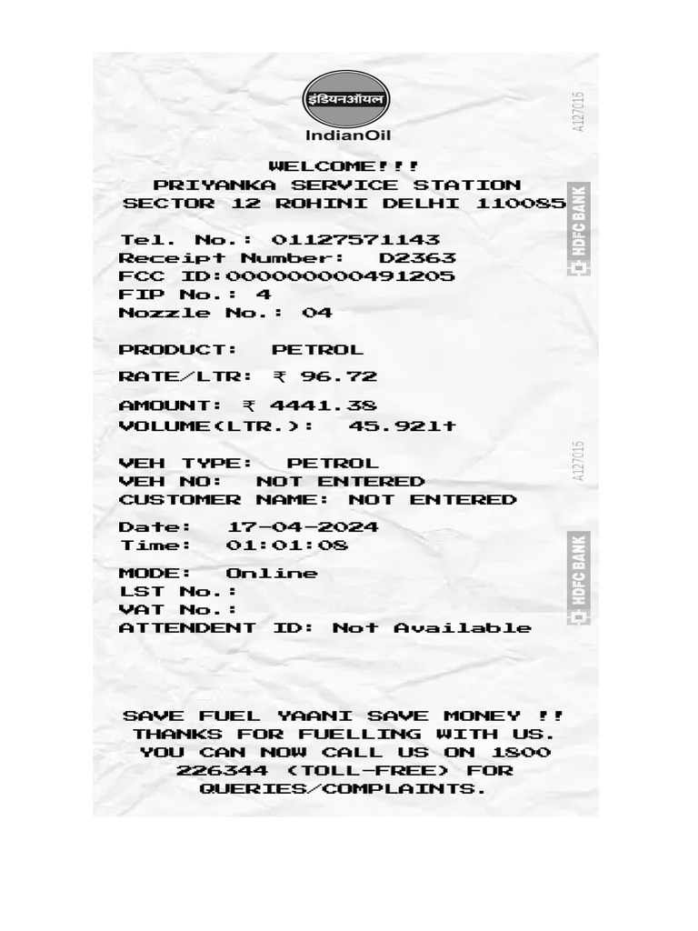 Fuel Bill Template4_1737315764380 | PDF