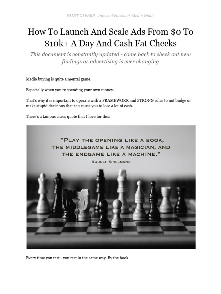Saint Offers How To Launch and Scale Ads From 0 To 10 K A Day | PDF