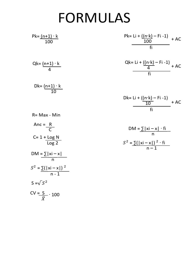 Formulas | PDF