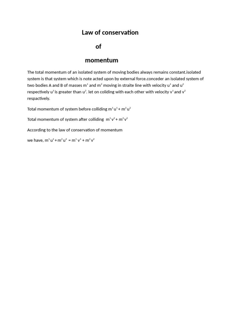 Understanding Conservation of Momentum | PDF