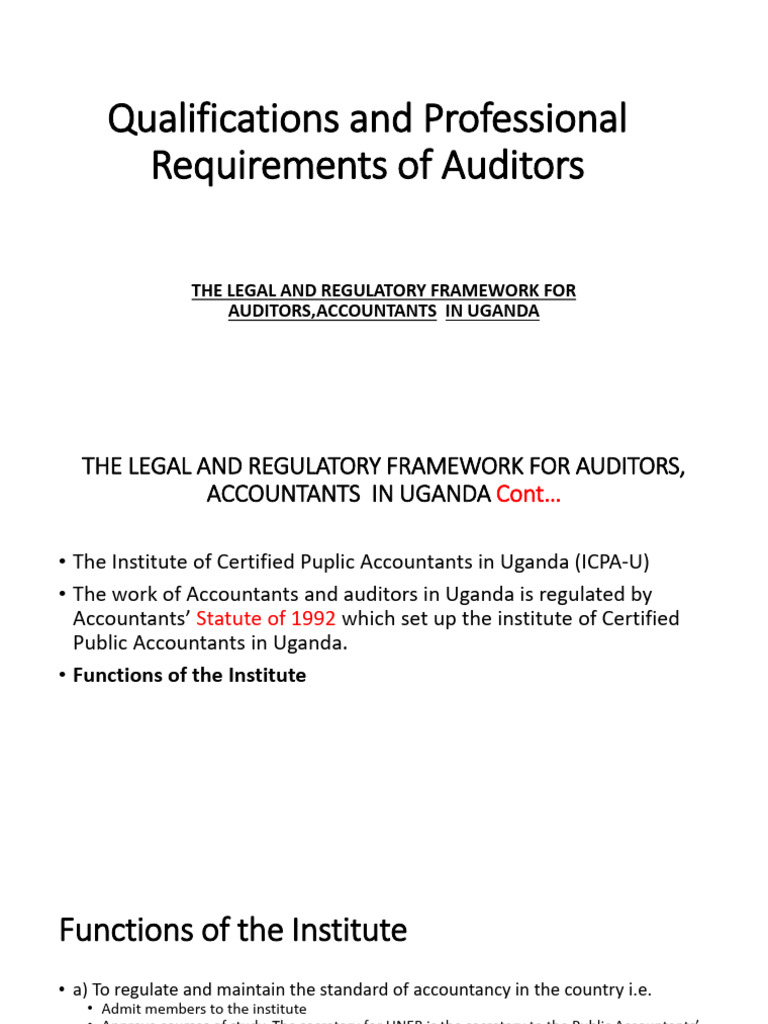 Auditor Qualifications in Uganda | PDF | Audit | Accountant