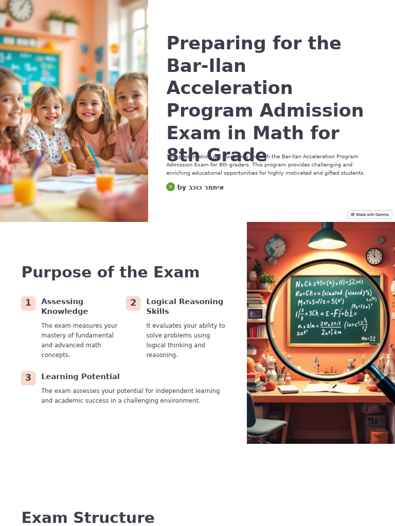 Preparing For The Bar Ilan Acceleration Program Admission Exam in Math ...