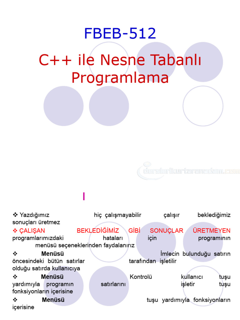 Nesne Tabanlı Programlama C++ 4. | PDF