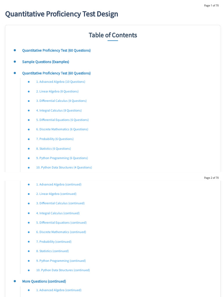 Quantitative Proficiency Test Overview | PDF | Eigenvalues And ...