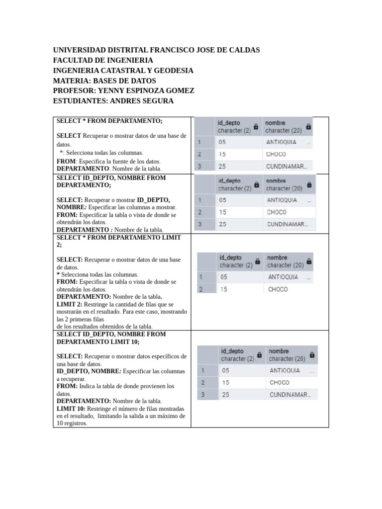 Consultas SQL para Bases de Datos | PDF | Informática | SQL