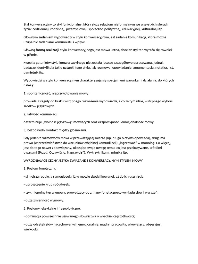 Styl potoczny po polsku | PDF