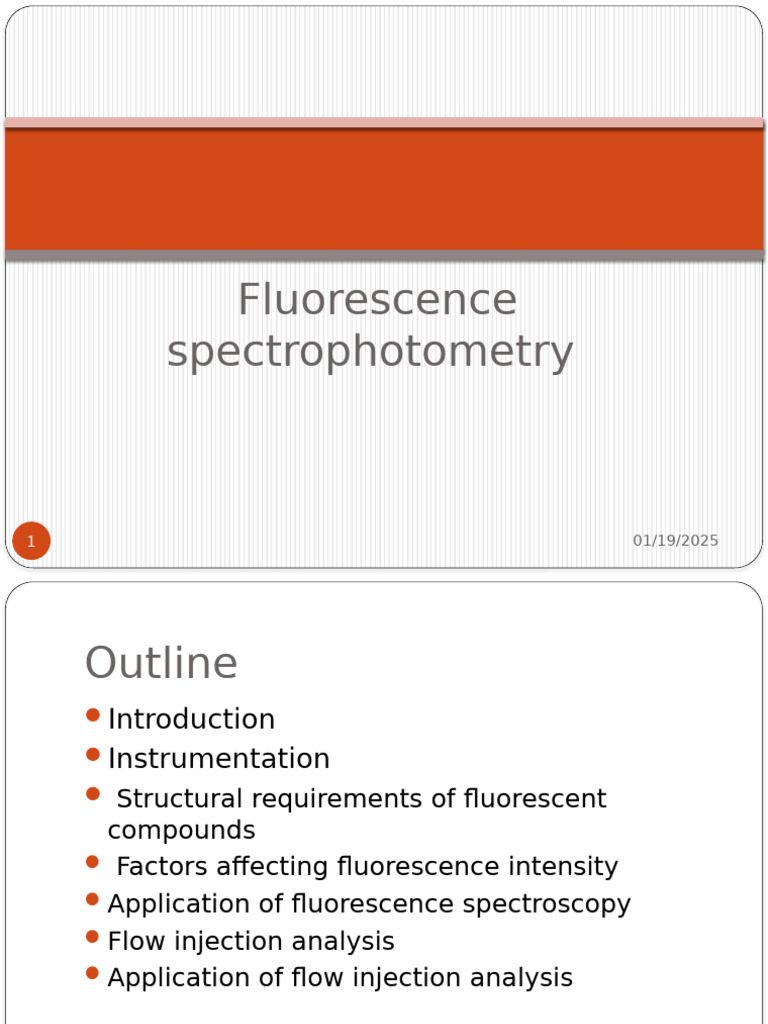 Fluorescence Spectrophotometry | PDF | Fluorescence | Fluorescence Spectroscopy