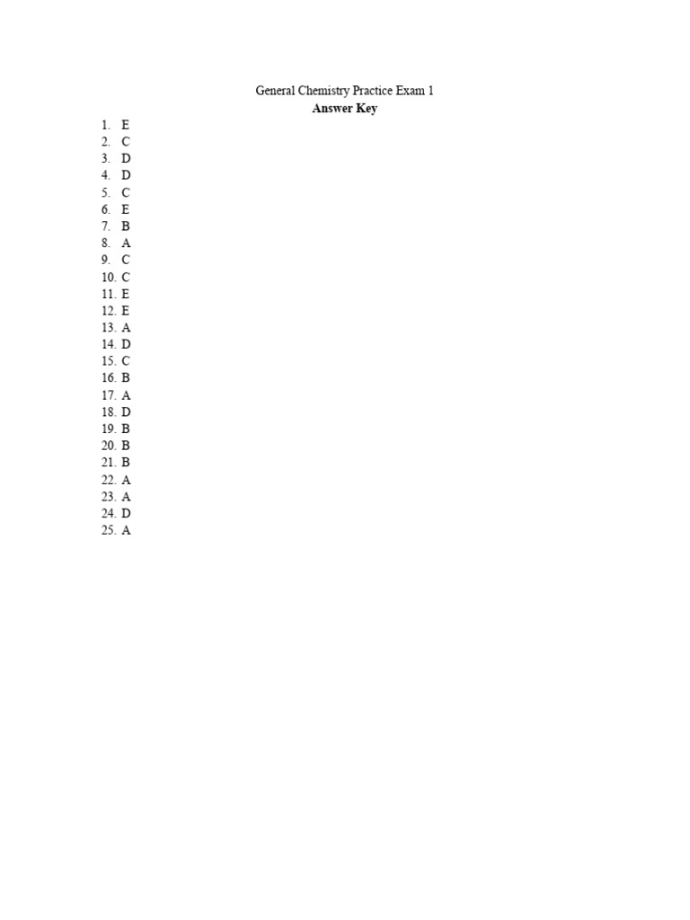 Answer Key Practice Exam 1 | PDF
