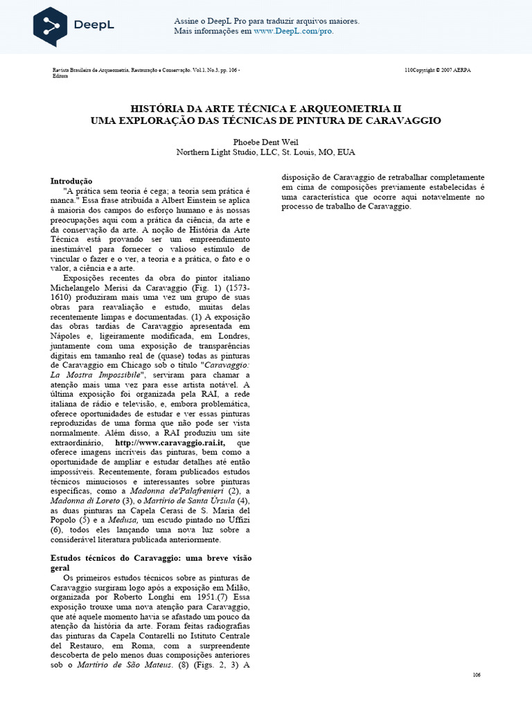 An Exploration of Caravaggio's Paiting Techniques PT | PDF | Pinturas ...