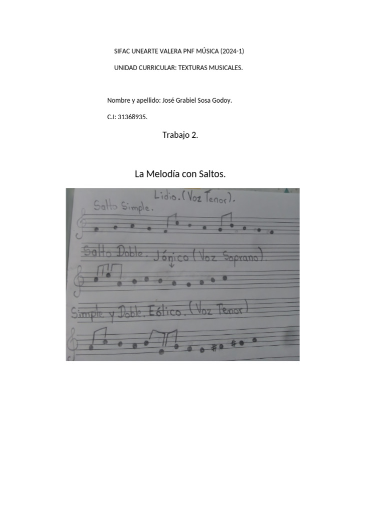 Trabajo 2 de Texturas Musicales | PDF