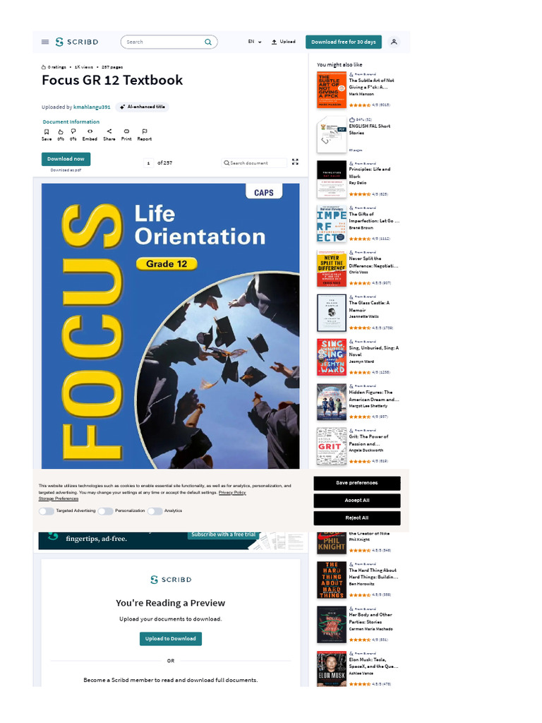 Grade 12 Focus Textbook Overview | PDF | Scribd