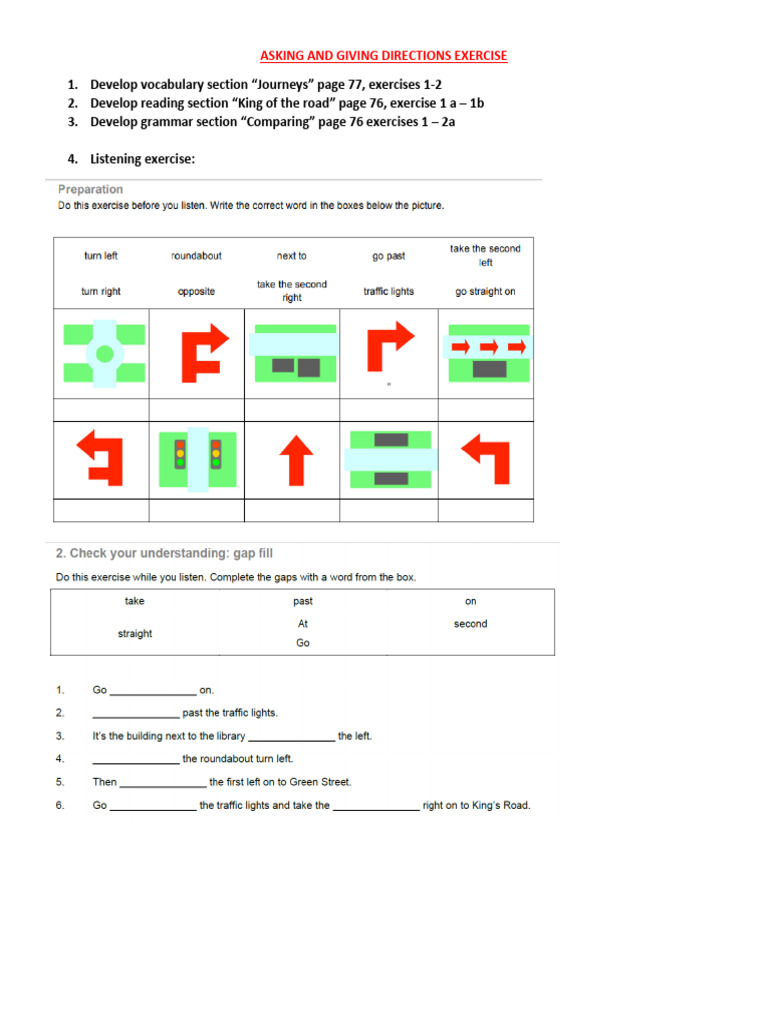 DIRECTIONS EXCERCISE | PDF