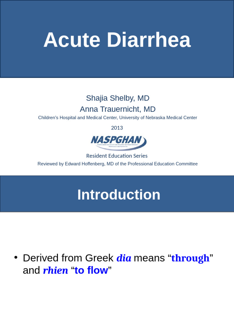 Diarrhea Slide Set 2 Resident Teaching Slide Set Acute Diarrhea | PDF ...