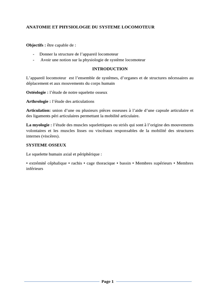 Anatomie du Système Locomoteur Humain | PDF | Vertèbre | Colonne vertébrale