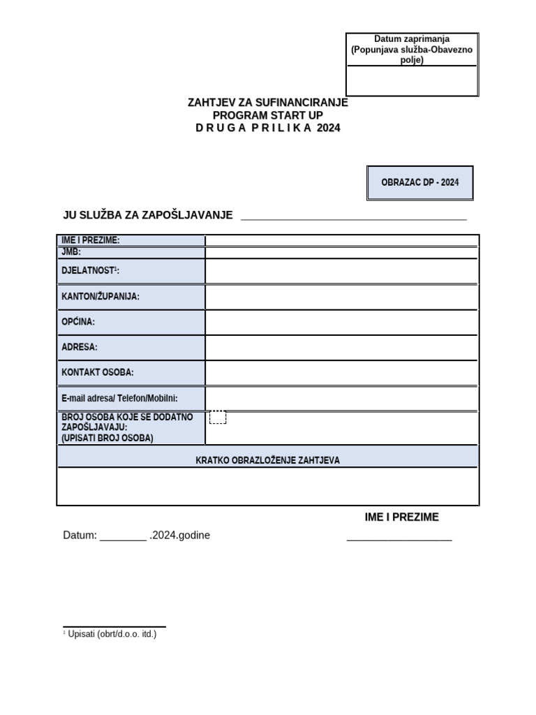 Obrazac DP 2024 | PDF