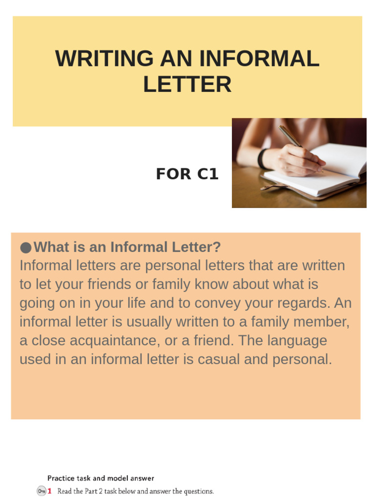 Writing An Informal Letter | PDF