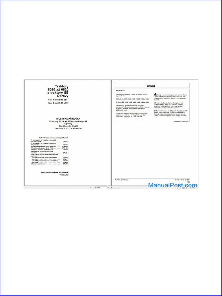 John Deere Tractor 6020 To 6620 Technical Manual 10 2002 Tm4755 Part2 Cs | PDF | Prophet | Prophecy
