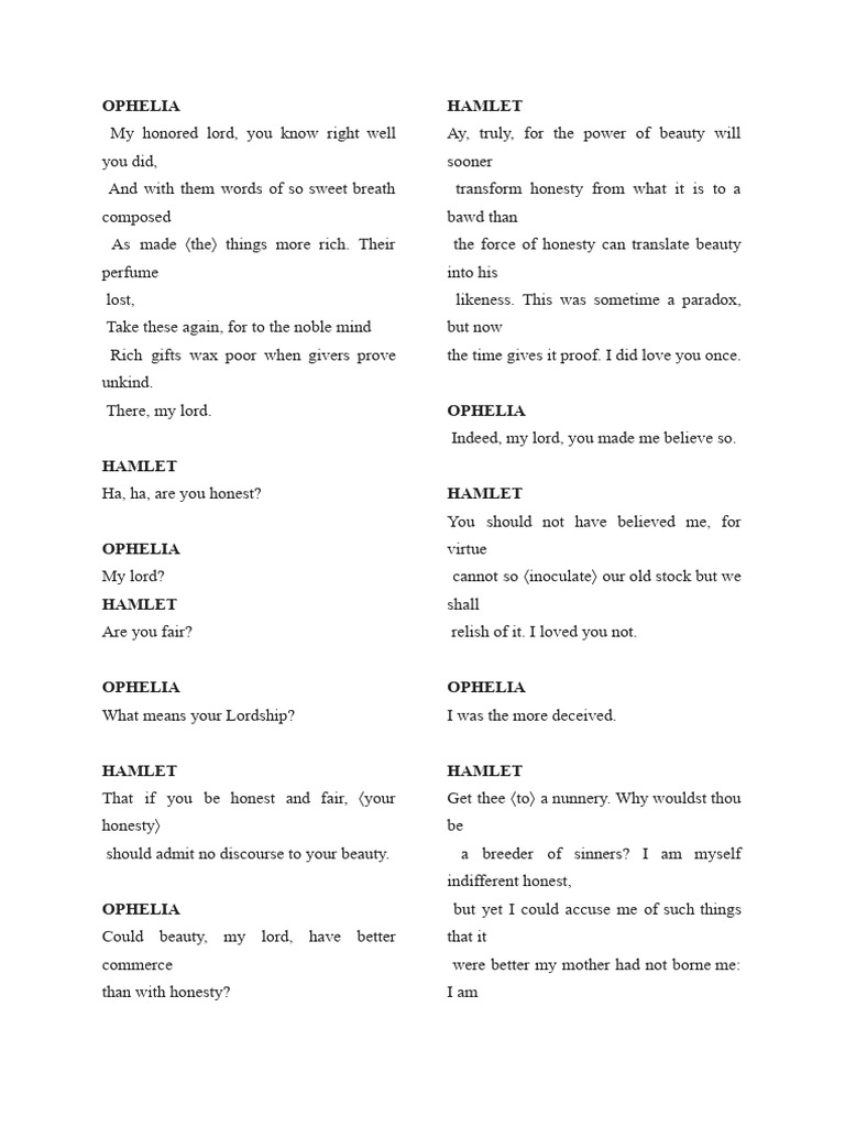 Hamlet - Act III Scene I | PDF | Hamlet