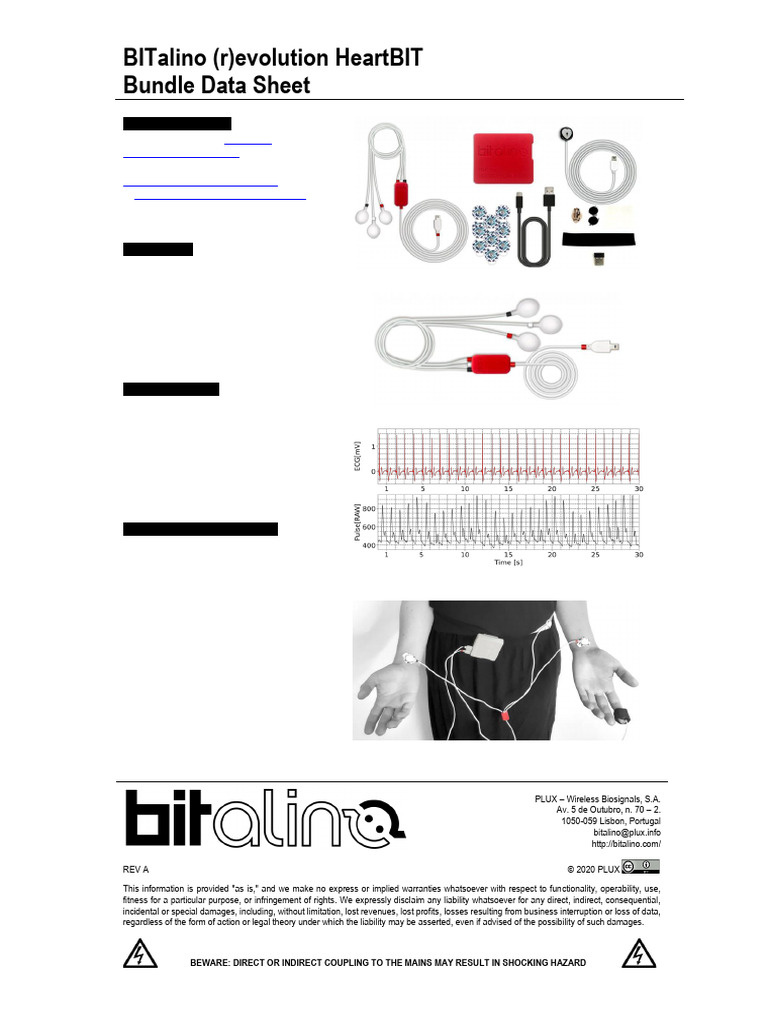 Bitalino Heartbit Bundle Datasheet Rev A | PDF | Electrocardiography | Computing
