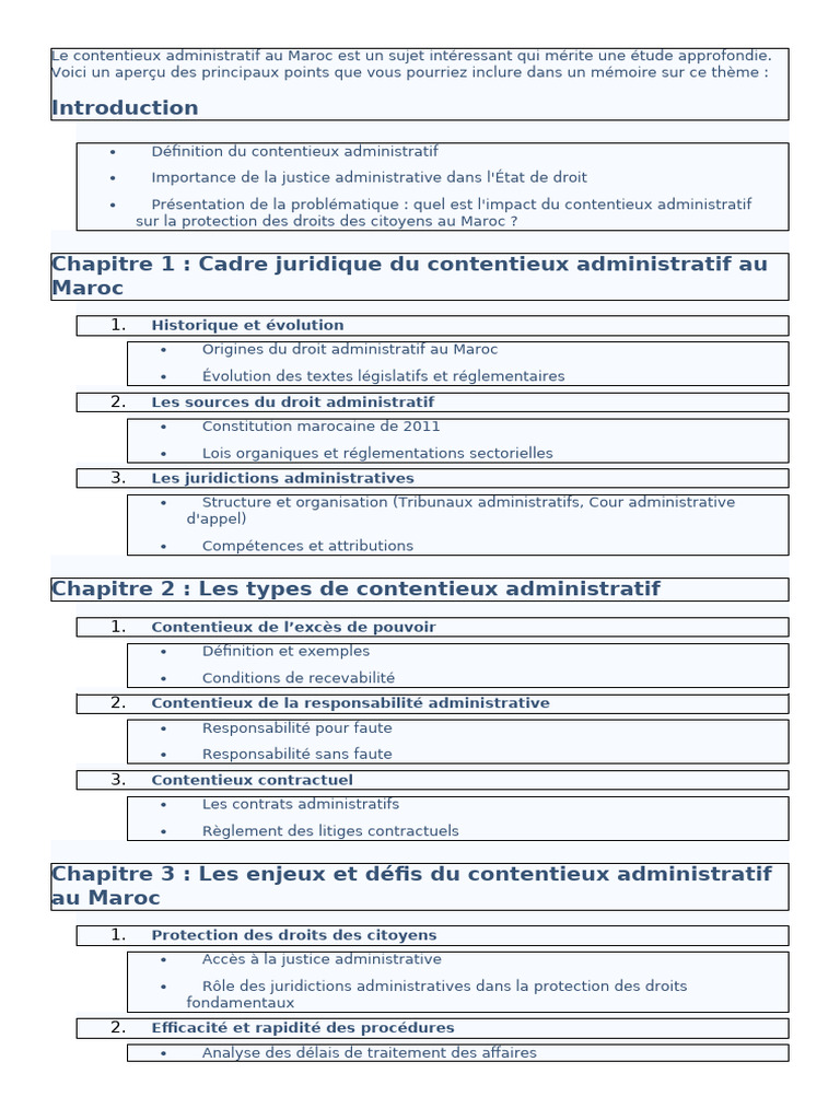 Contentieux Administratif au Maroc : Enjeux et Cadre | PDF | Justice ...