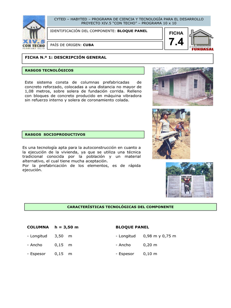 Bloque Panel - FUNDASAL | PDF | Hormigón | Ingeniería estructural