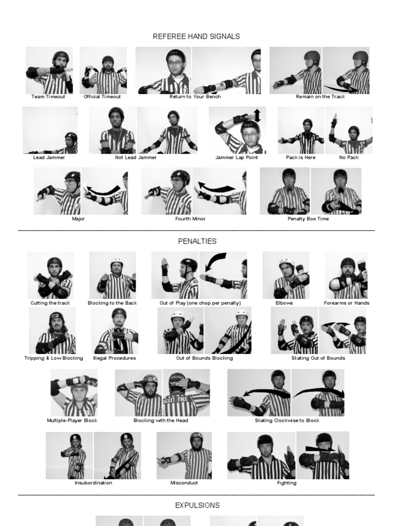 Hand Signal Reference Guide For Anouncers | PDF | Athletic Sports | Teams