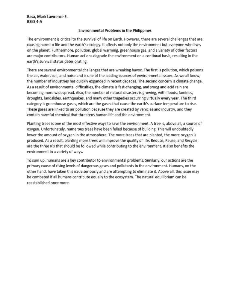 Environmental Problems | PDF