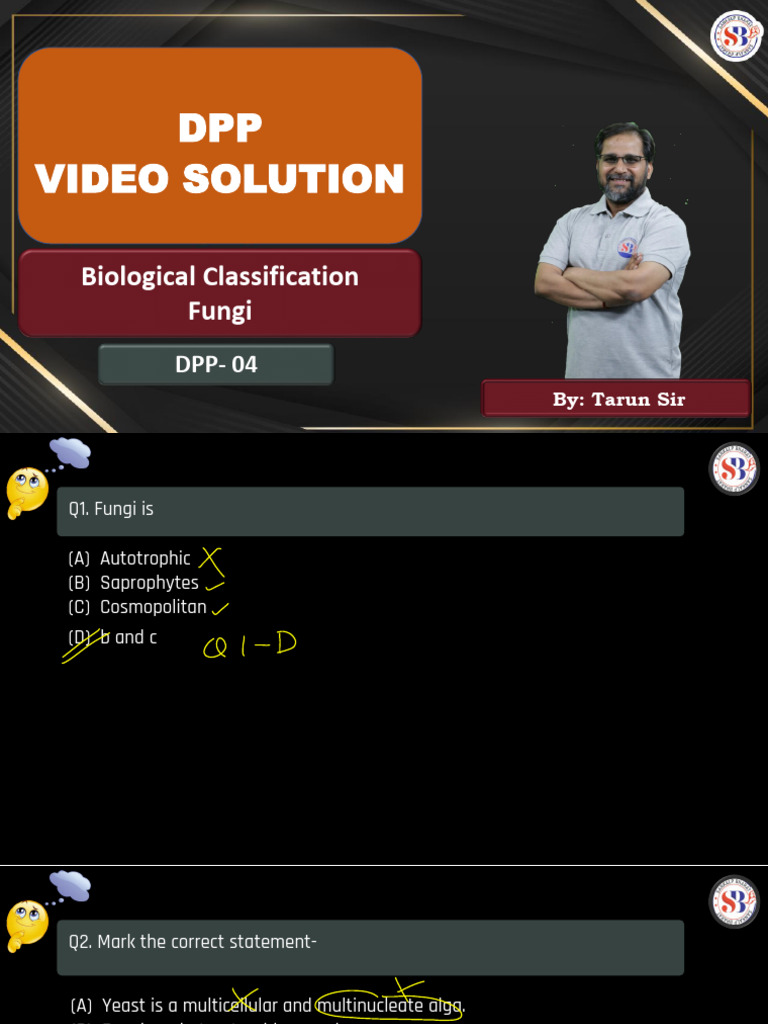 Biological Classification DPP 04 Solution PDF - 1626 - 1710733731444 ...