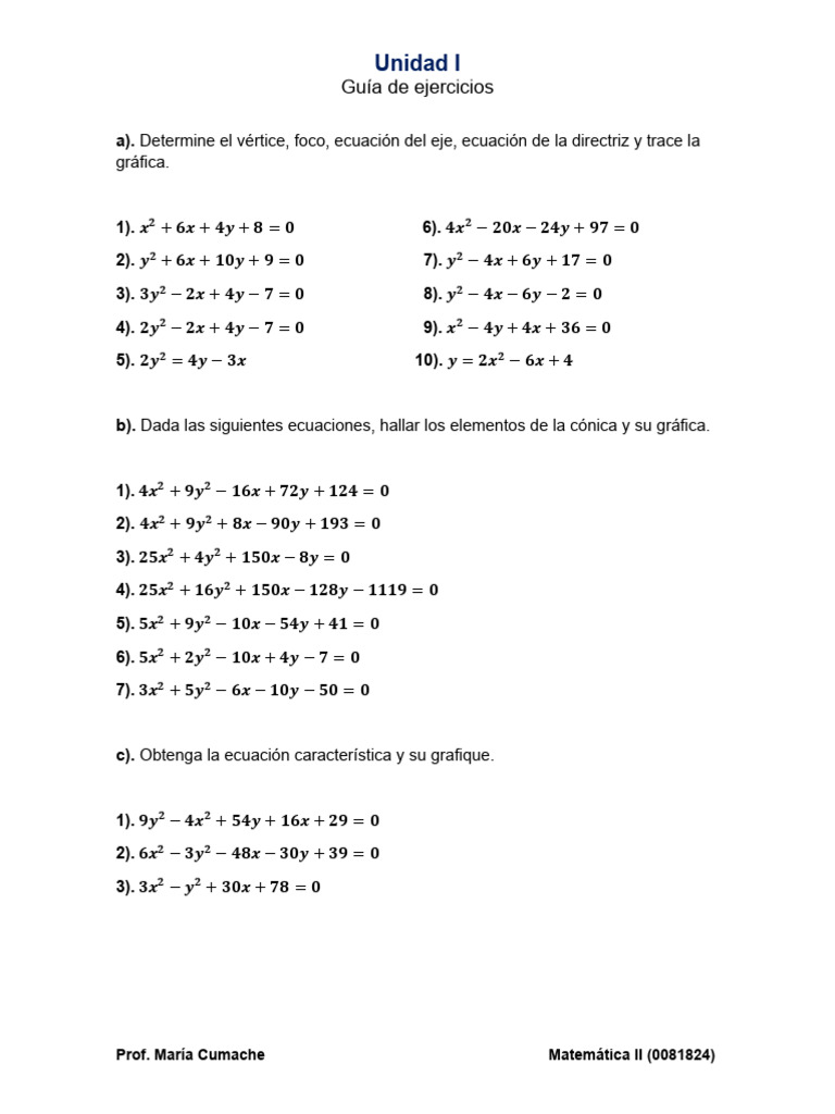 Guia de Ejercicios de Integrales Unidad I Part 2 | PDF