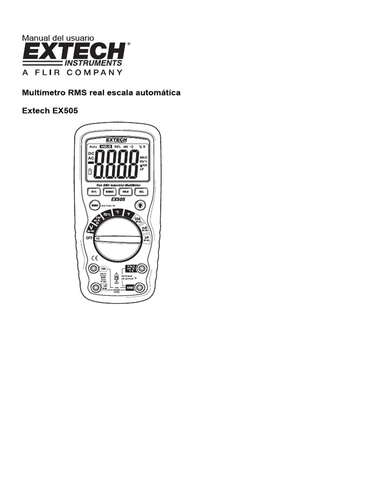Navodila Za Uporabo 122936 Rocni Multimeter Digitalni Extech Ex505 ...