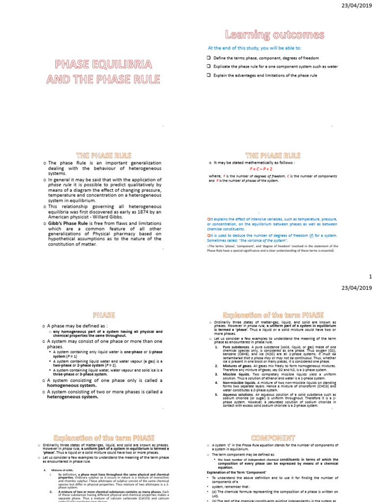 PHASE EQUILIBRIA AND THE PHASE RULE - Nep | PDF | Phase Rule | Phase (Matter)