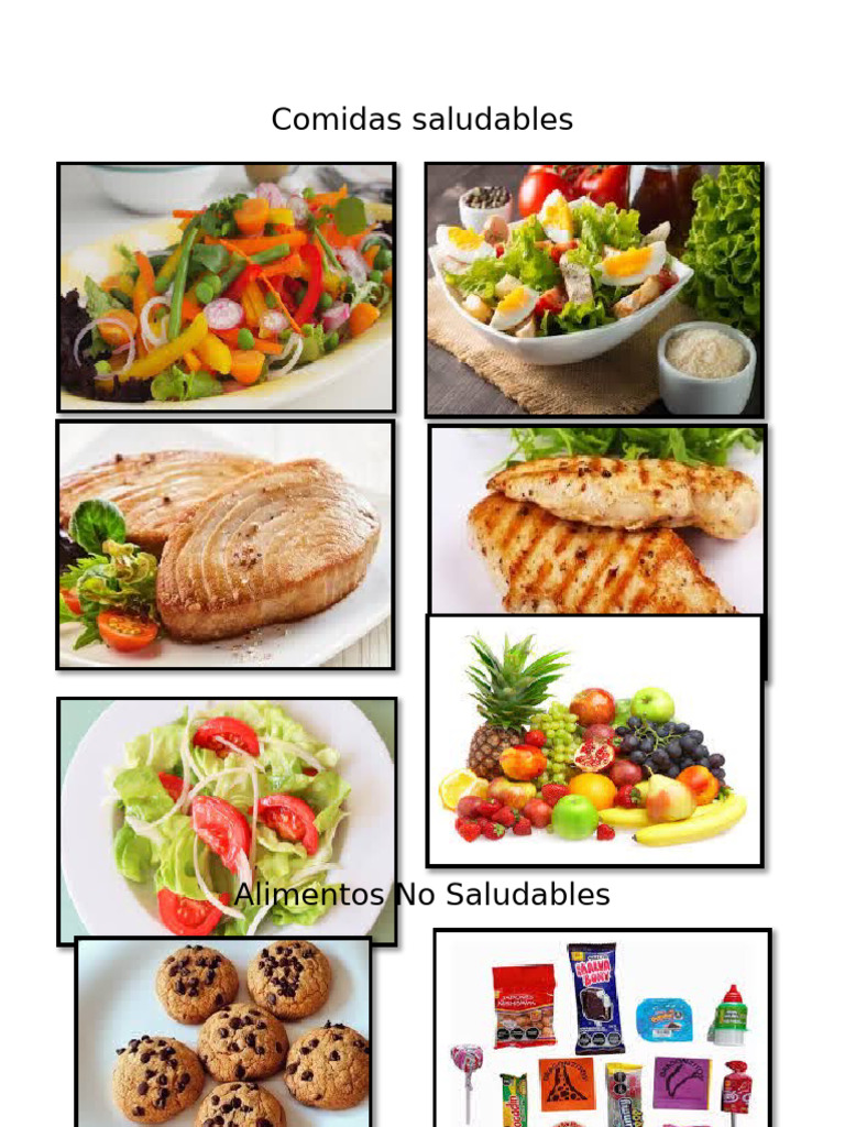 Comidas Saludables y No Saludables | PDF