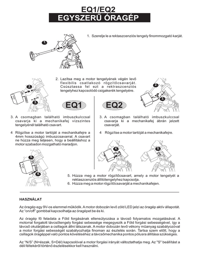 Skywatcher Eq1 Eq2 DC Motor | PDF