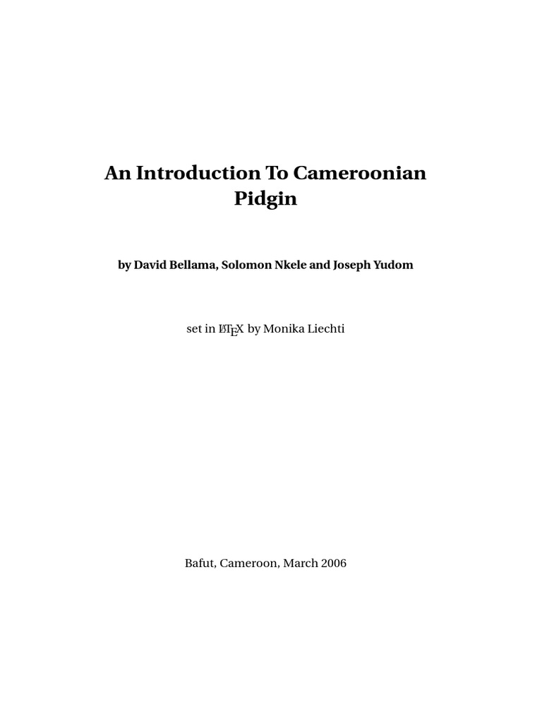 Pidgin English | PDF | Grammatical Number | Plural