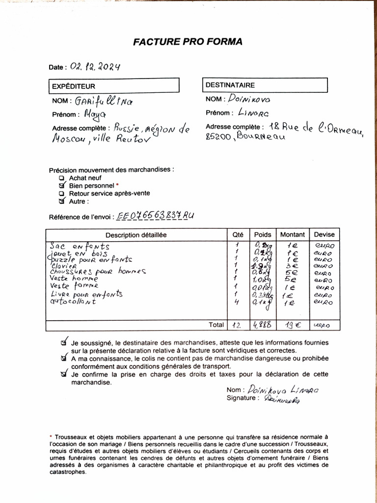 Facture Pro Forma _20241202 | PDF